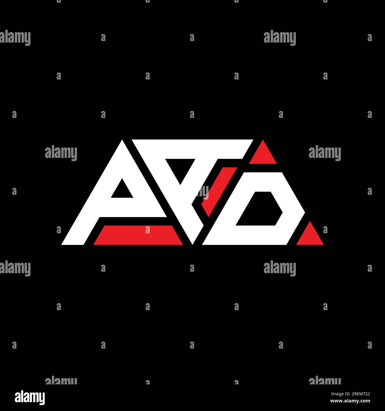 PAD triangle letter logo design with triangle shape. PAD triangle logo ...