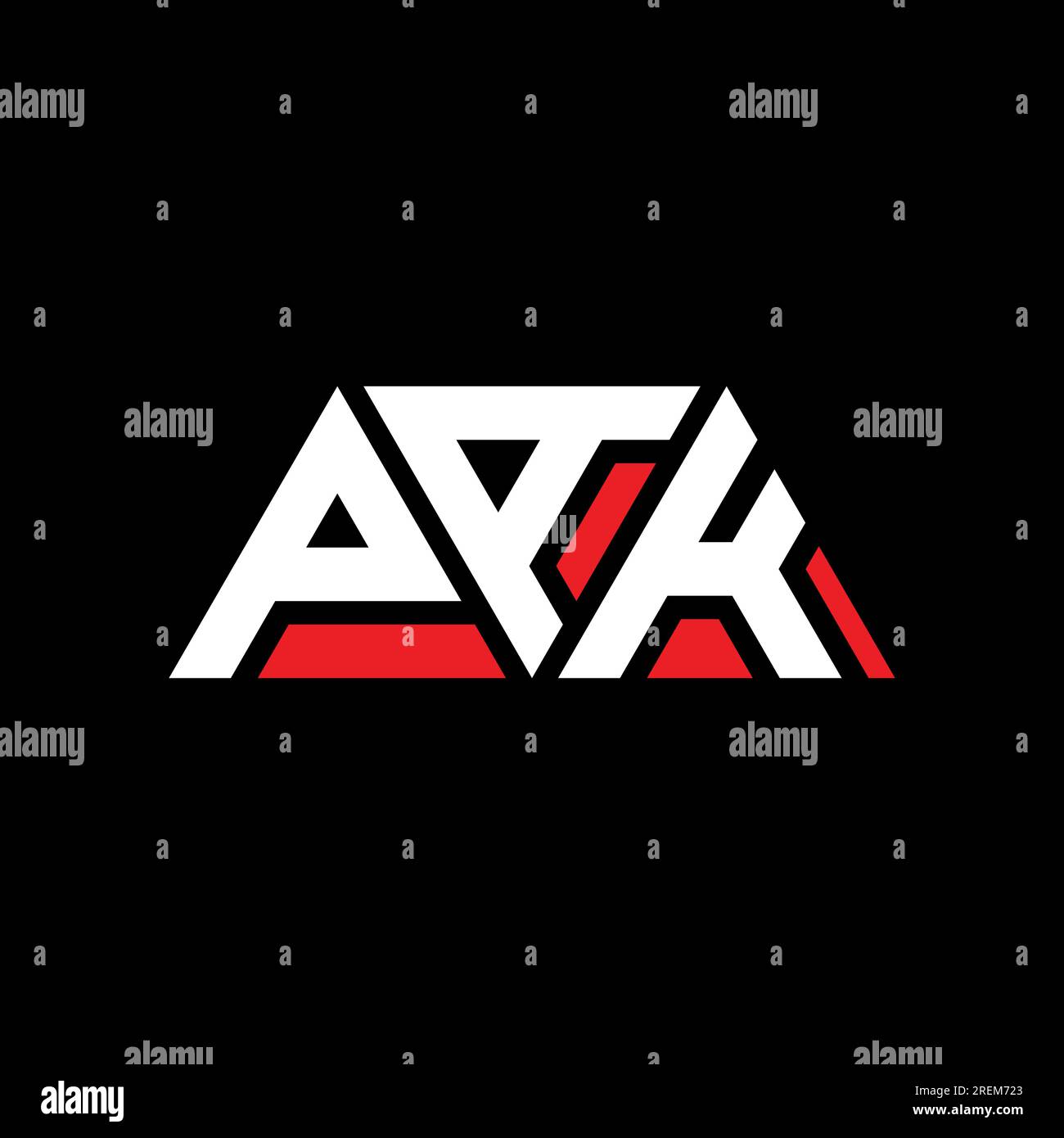 PAK triangle letter logo design with triangle shape. PAK triangle logo ...