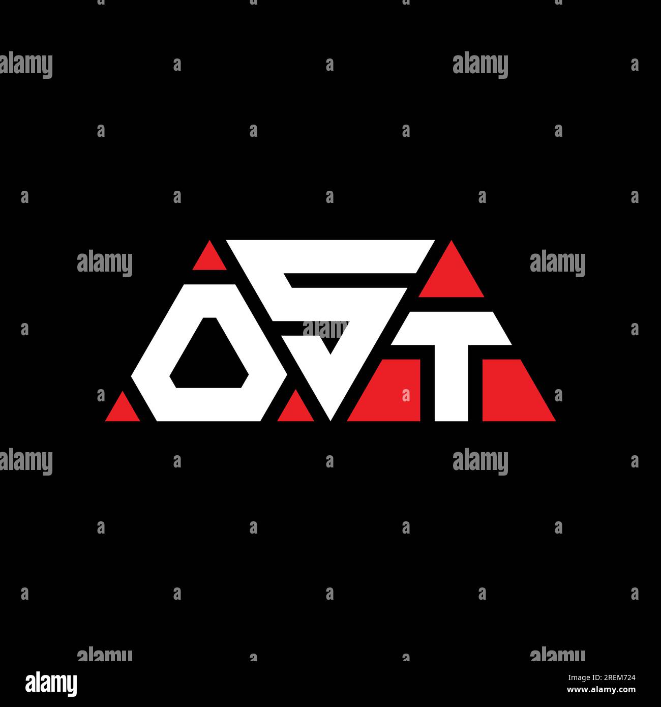 OST triangle letter logo design with triangle shape. OST triangle logo ...
