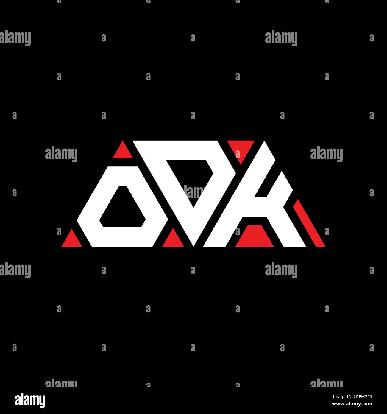 ODK triangle letter logo design with triangle shape. ODK triangle logo design monogram. ODK ...