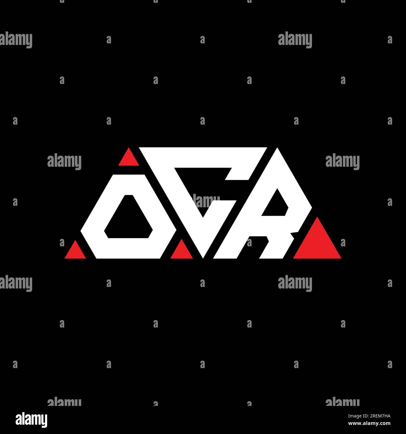 OCR triangle letter logo design with triangle shape. OCR triangle logo ...