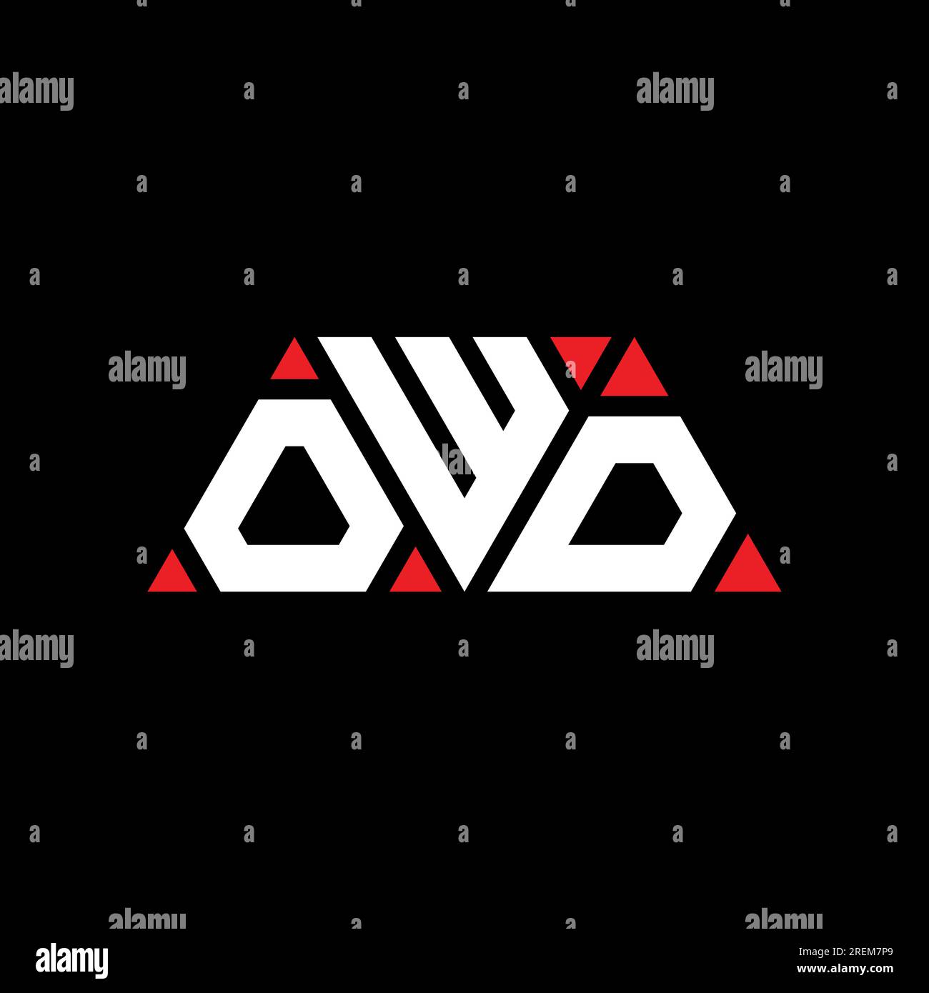 OWD triangle letter logo design with triangle shape. OWD triangle logo ...