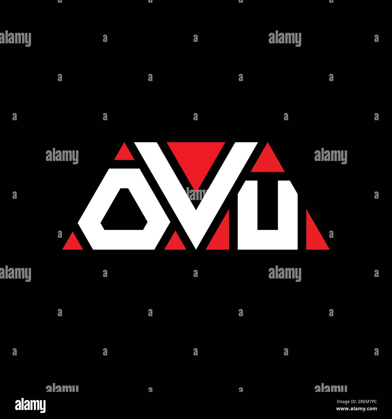 OVU triangle letter logo design with triangle shape. OVU triangle logo ...