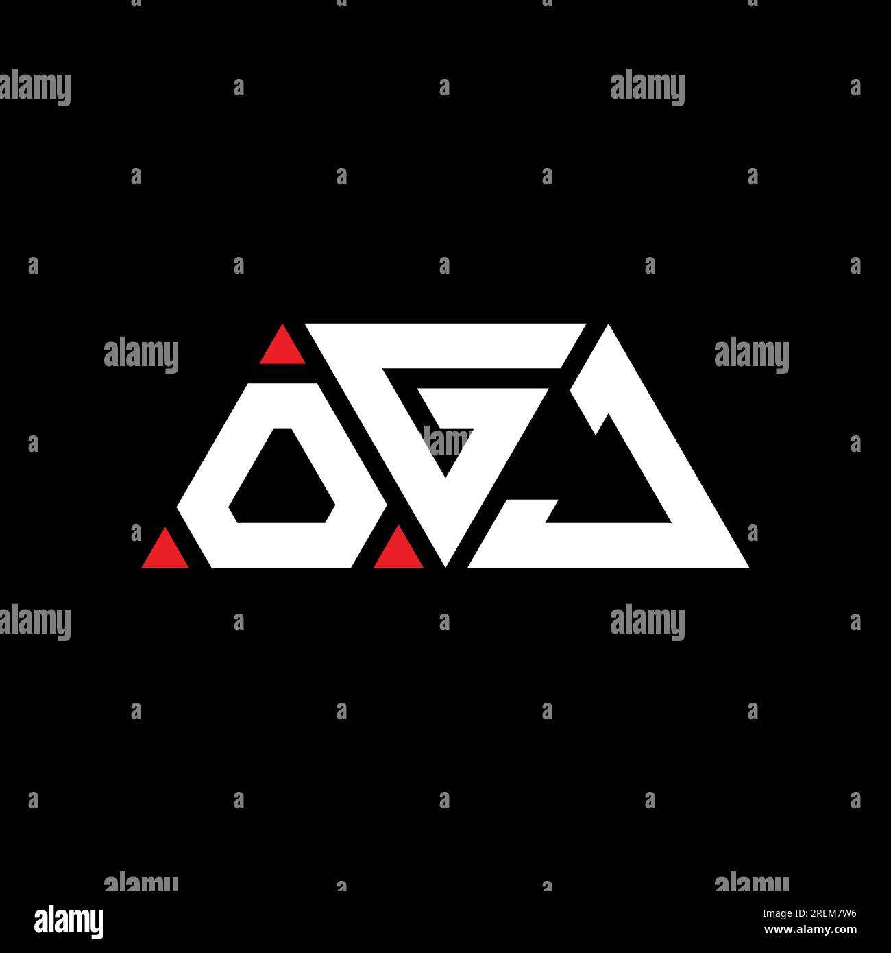 OGJ triangle letter logo design with triangle shape. OGJ triangle logo ...