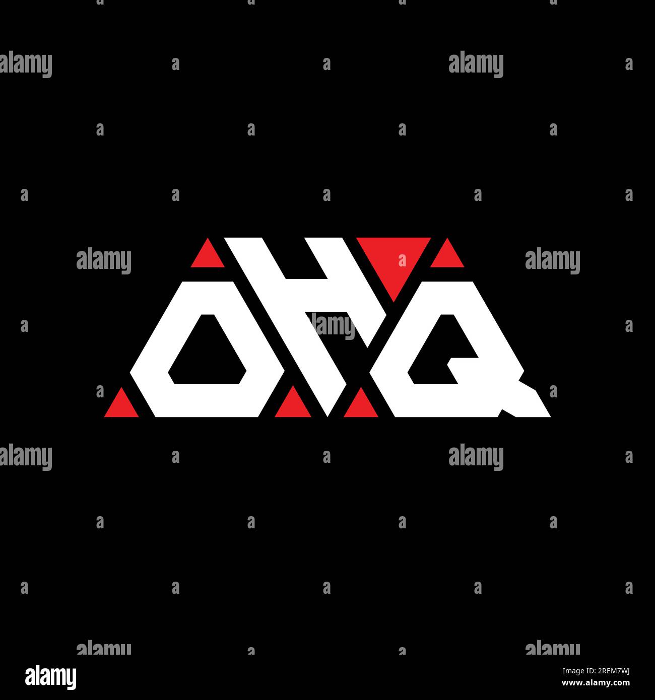 OHQ triangle letter logo design with triangle shape. OHQ triangle logo ...