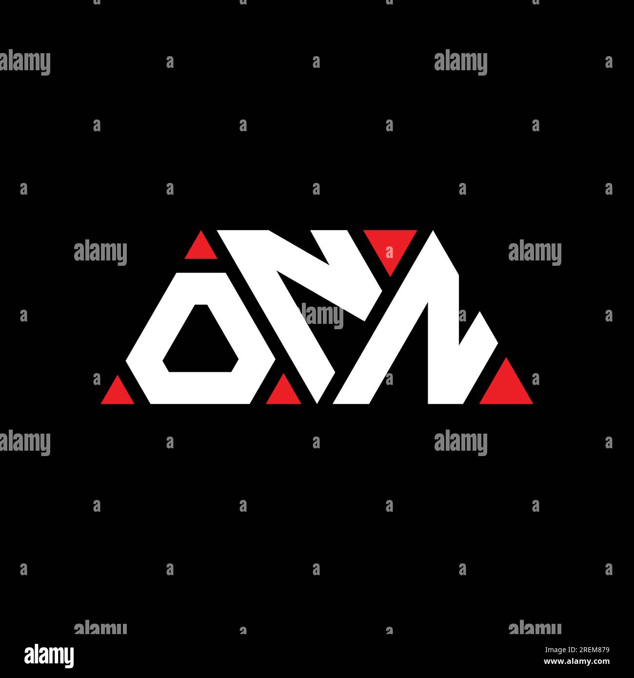 ONN triangle letter logo design with triangle shape. ONN triangle logo ...