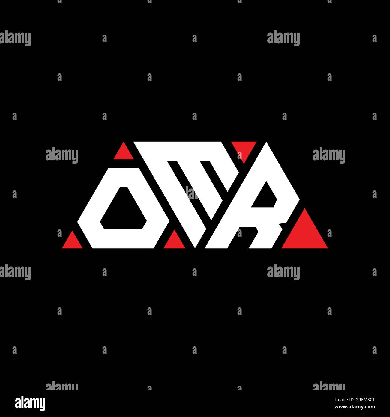 OMR triangle letter logo design with triangle shape. OMR triangle logo design monogram. OMR ...