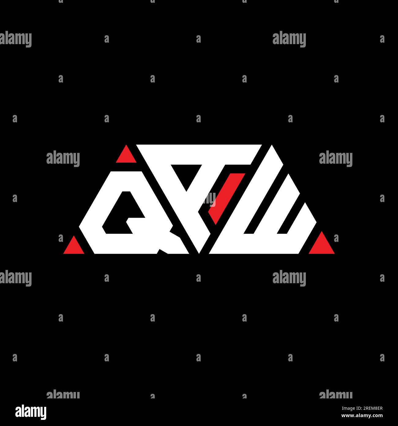 QAW triangle letter logo design with triangle shape. QAW triangle logo ...