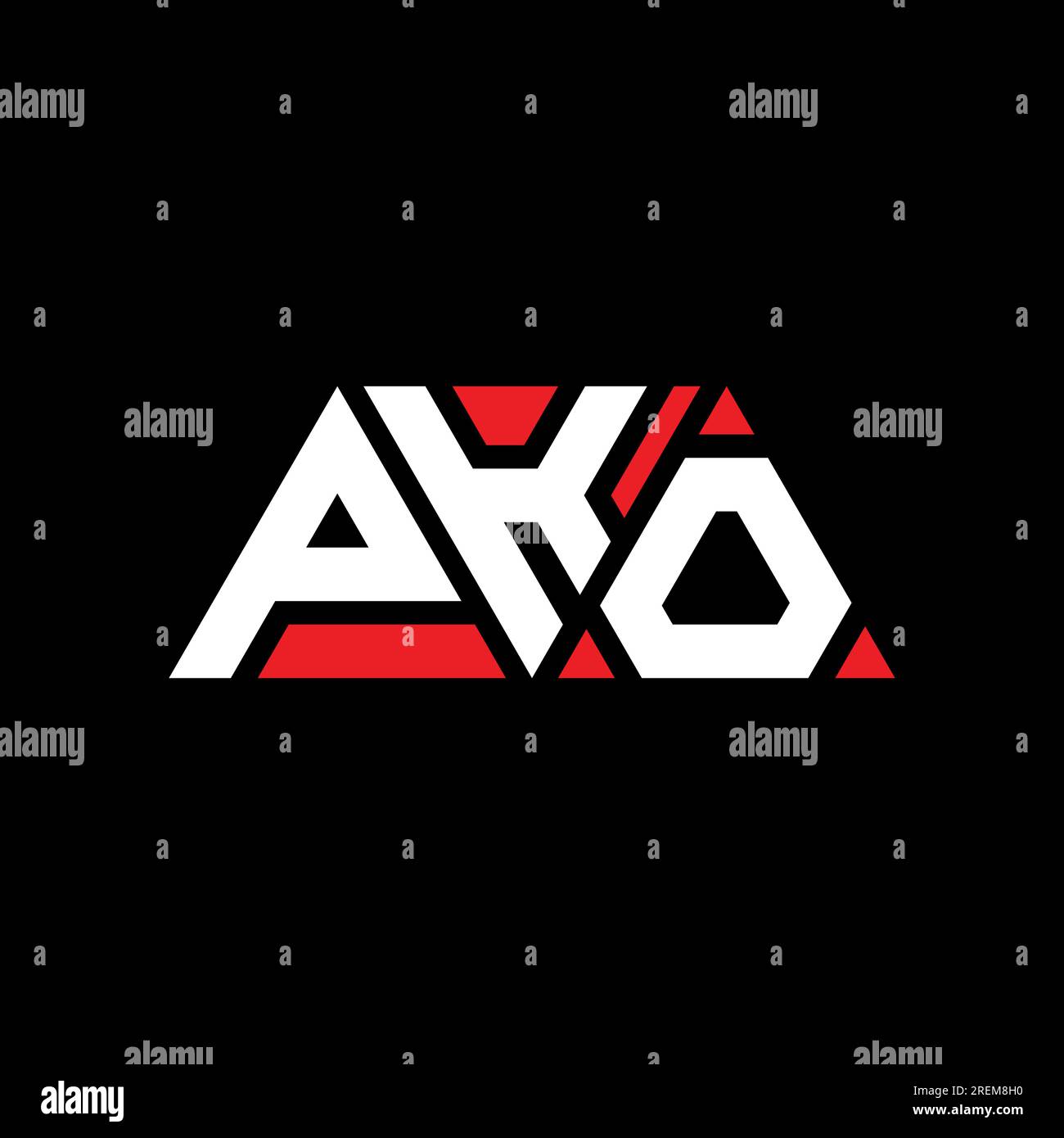 PKO triangle letter logo design with triangle shape. PKO triangle logo ...