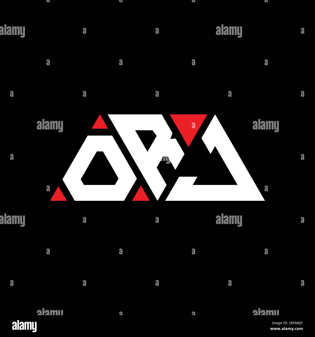 ORJ triangle letter logo design with triangle shape. ORJ triangle logo ...