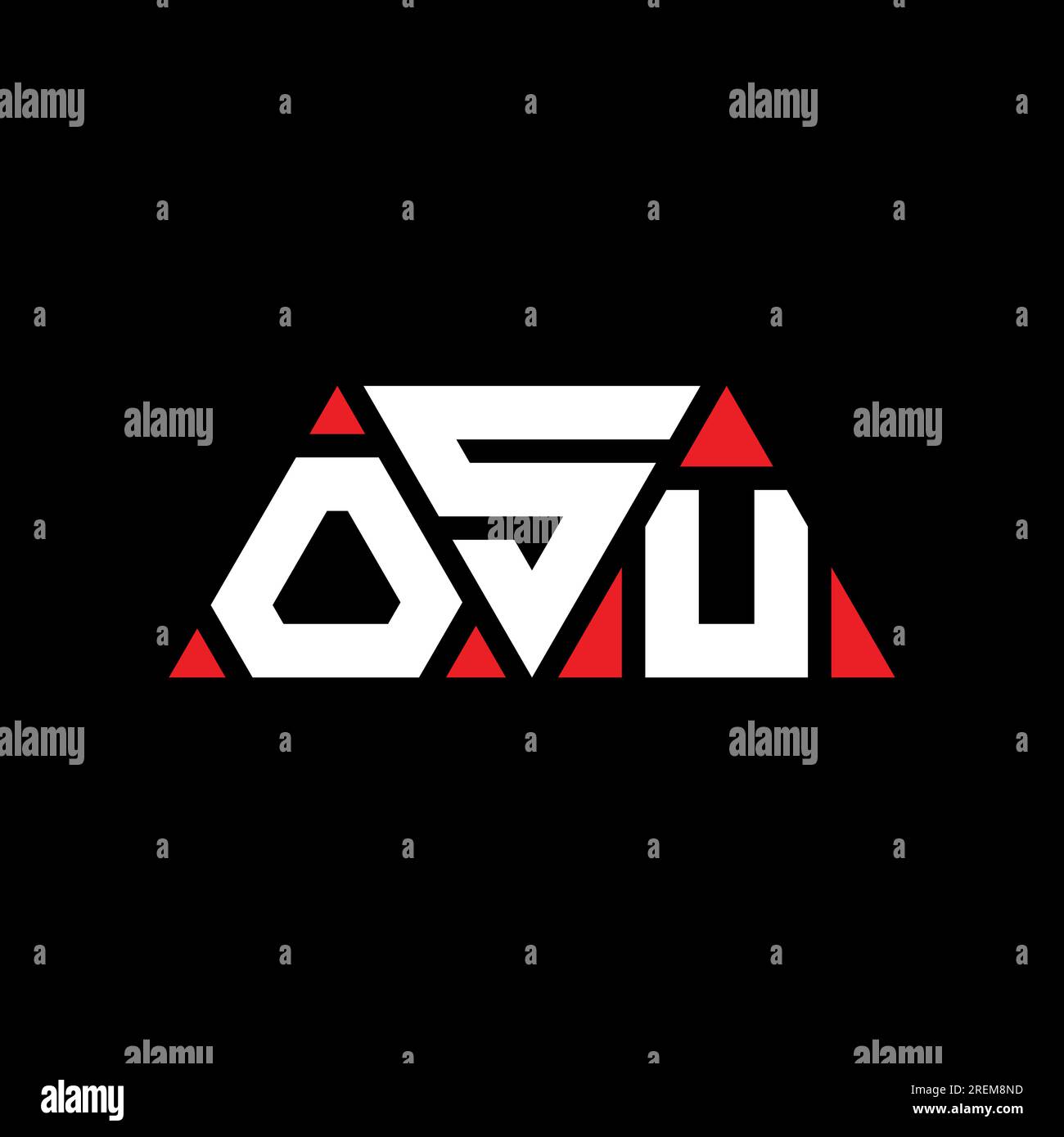OSU triangle letter logo design with triangle shape. OSU triangle logo ...