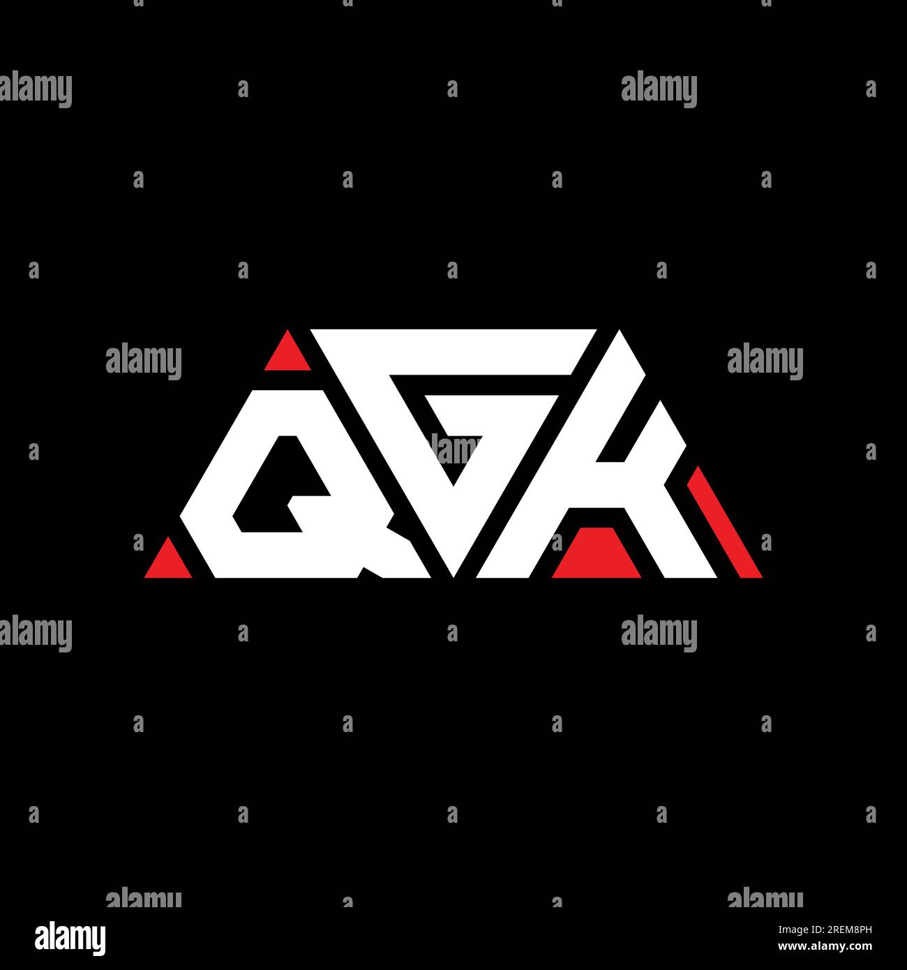 QGK triangle letter logo design with triangle shape. QGK triangle logo ...