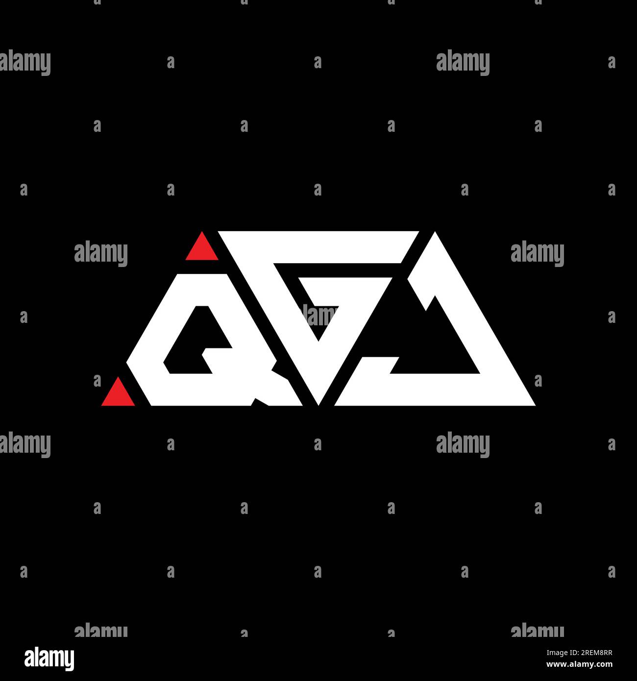 QGJ triangle letter logo design with triangle shape. QGJ triangle logo ...