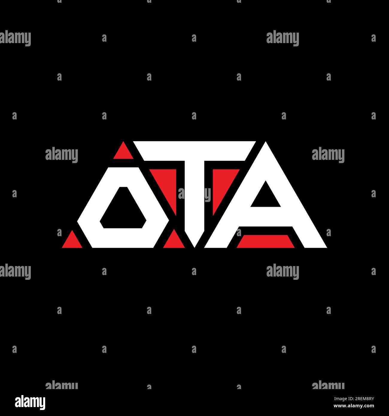 OTA triangle letter logo design with triangle shape. OTA triangle logo ...