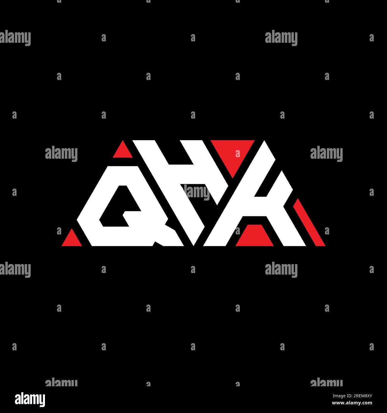 QHK triangle letter logo design with triangle shape. QHK triangle logo ...