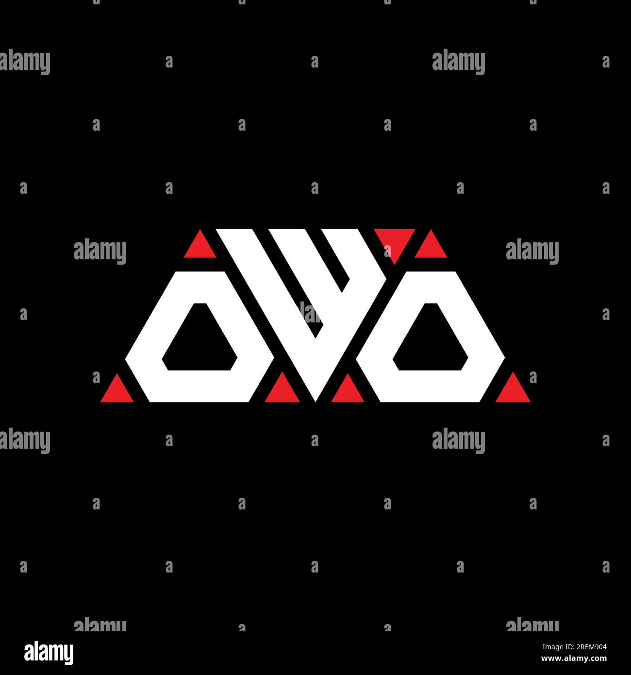 OWO triangle letter logo design with triangle shape. OWO triangle logo ...