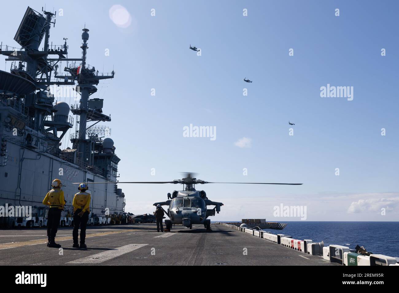 ATLANTIC OCEAN (July 24, 2023) MV-22B Ospreys, assigned to Marine ...