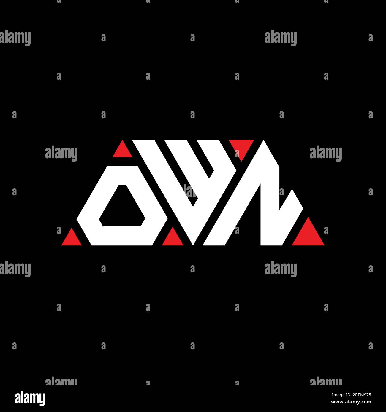 OWN triangle letter logo design with triangle shape. OWN triangle logo ...