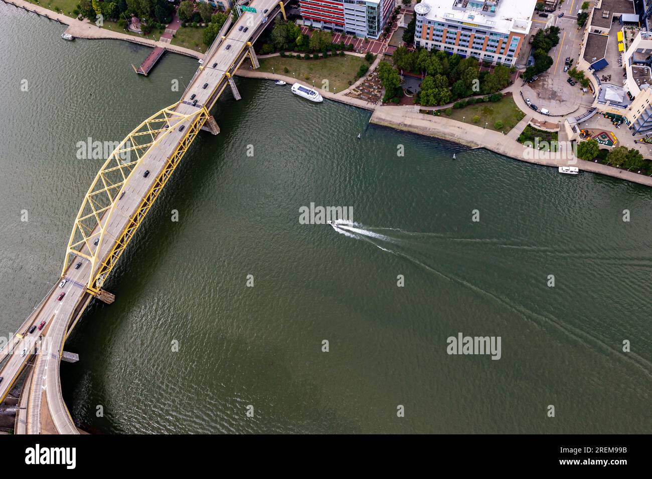 The photo above is an aerial view of the Ohio River near Pittsburgh ...