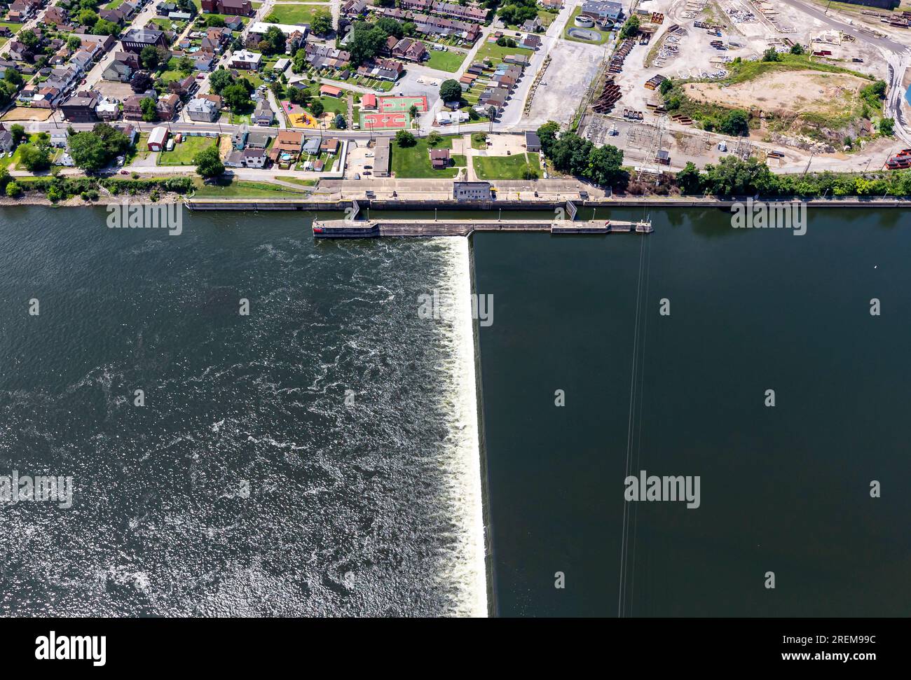 The photo above is an aerial view of Allegheny Lock and Dam 4 near ...
