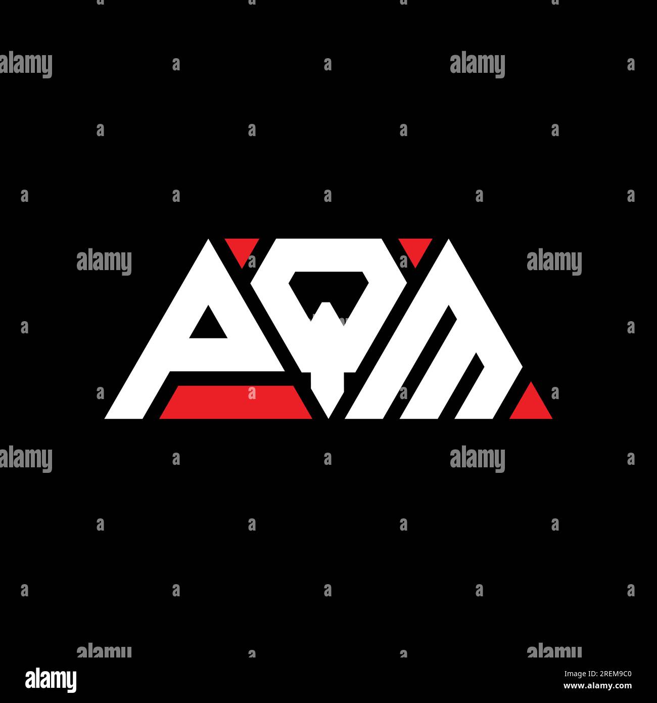 PQM triangle letter logo design with triangle shape. PQM triangle logo ...