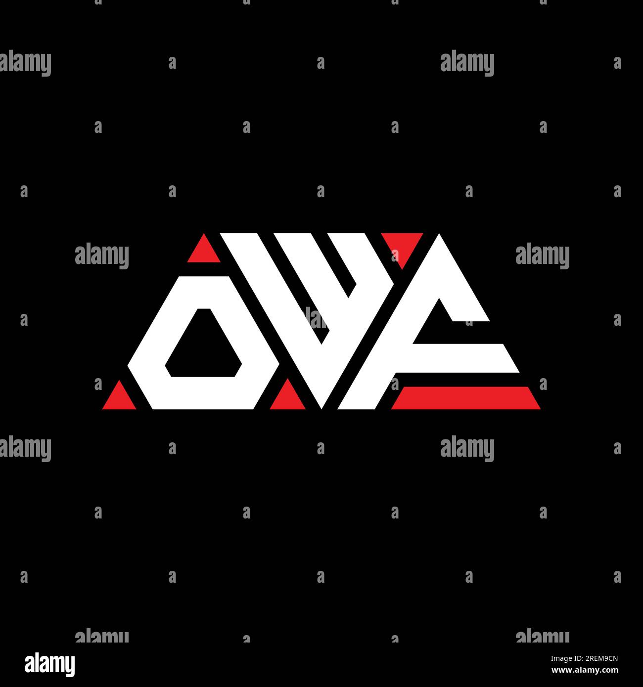 OWF triangle letter logo design with triangle shape. OWF triangle logo ...