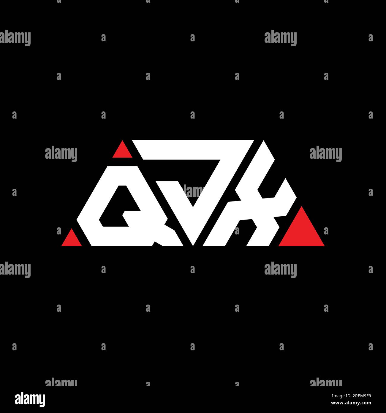 QJX triangle letter logo design with triangle shape. QJX triangle logo ...