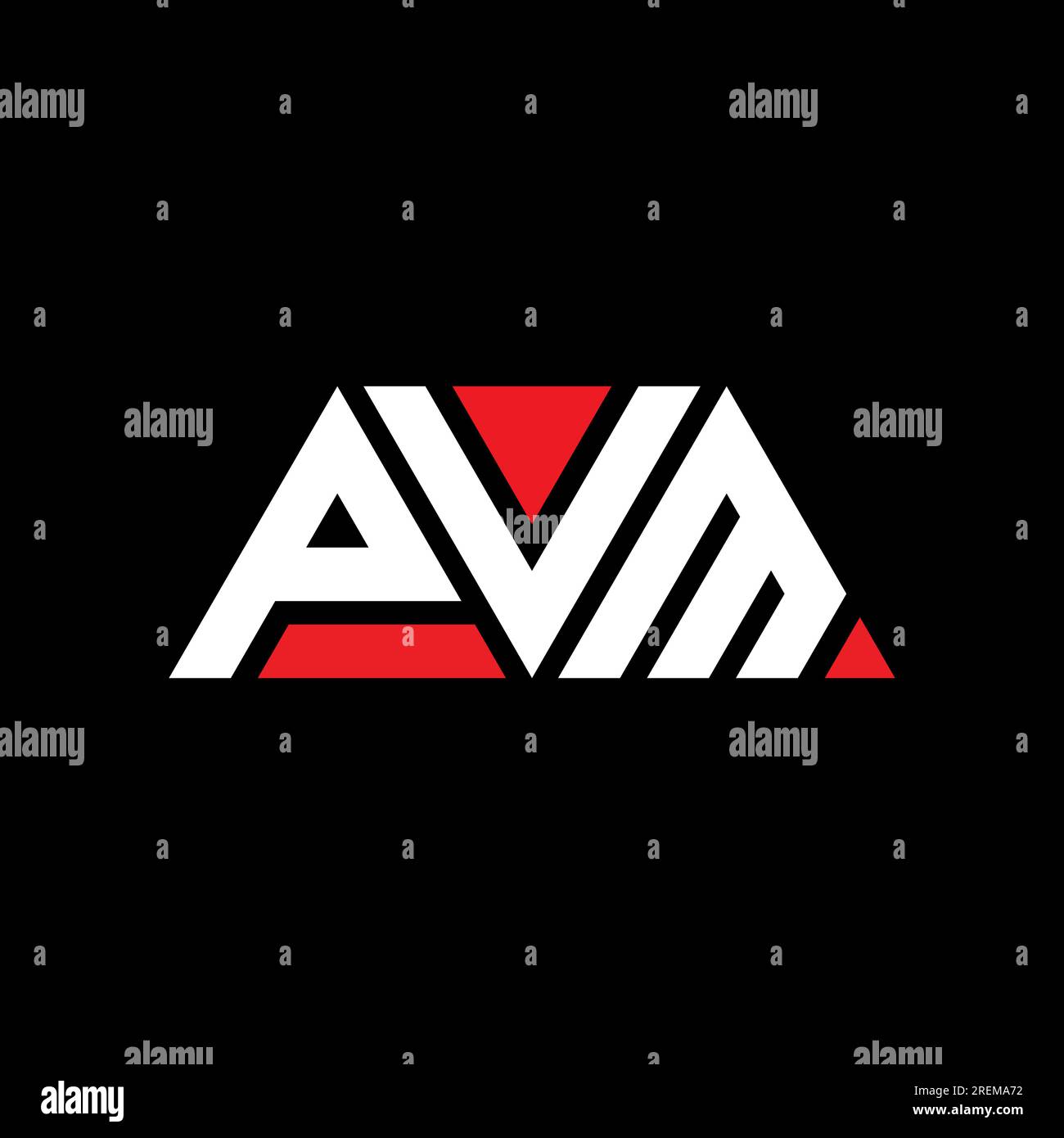 PVM triangle letter logo design with triangle shape. PVM triangle logo ...