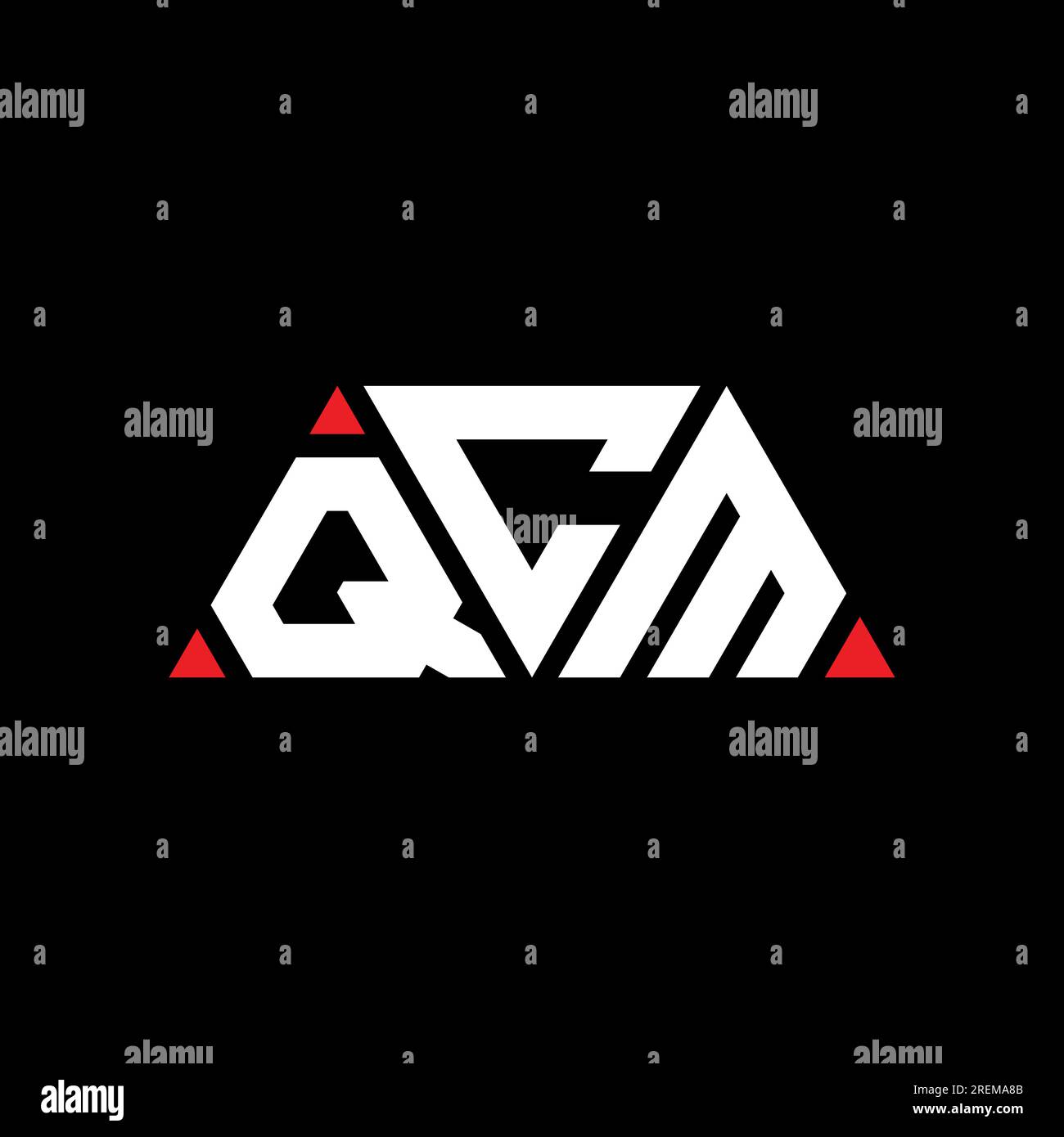 QCM triangle letter logo design with triangle shape. QCM triangle logo ...