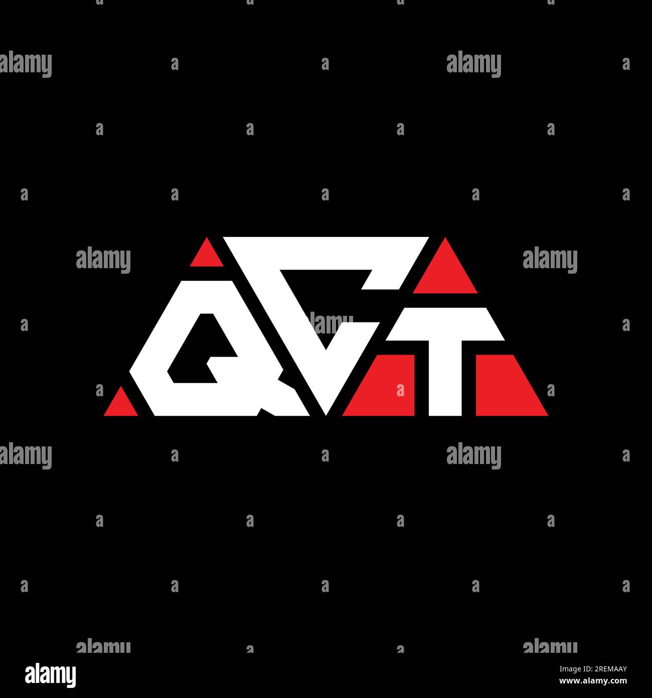 QCT triangle letter logo design with triangle shape. QCT triangle logo ...