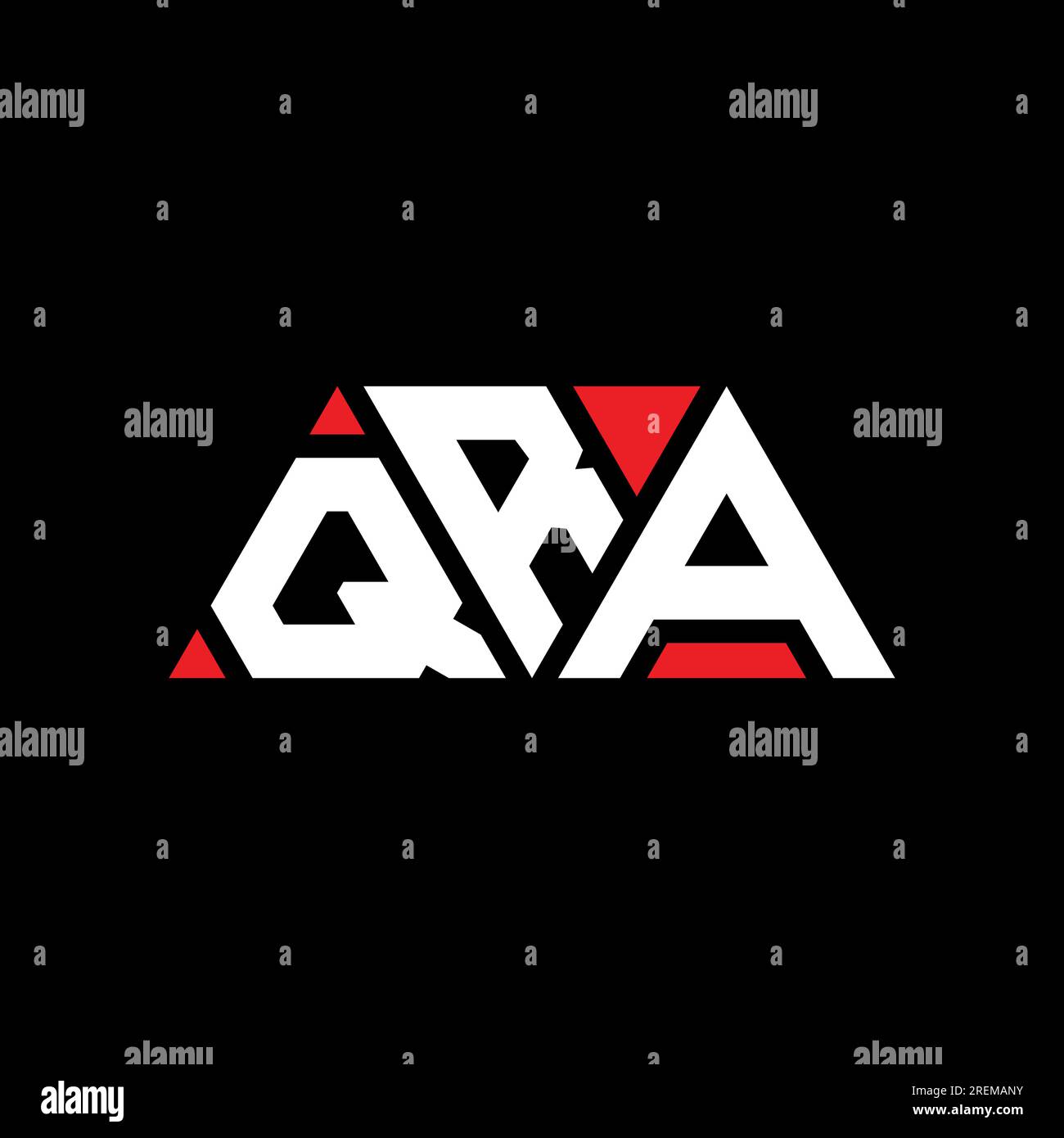 QRA triangle letter logo design with triangle shape. QRA triangle logo design monogram. QRA ...