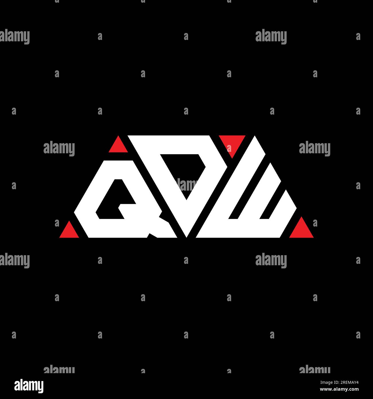 QDW triangle letter logo design with triangle shape. QDW triangle logo ...
