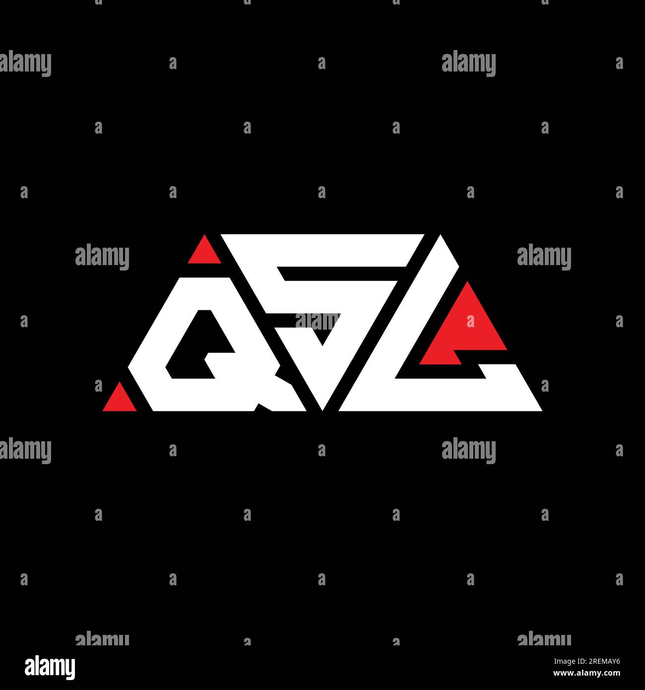 QSL triangle letter logo design with triangle shape. QSL triangle logo ...