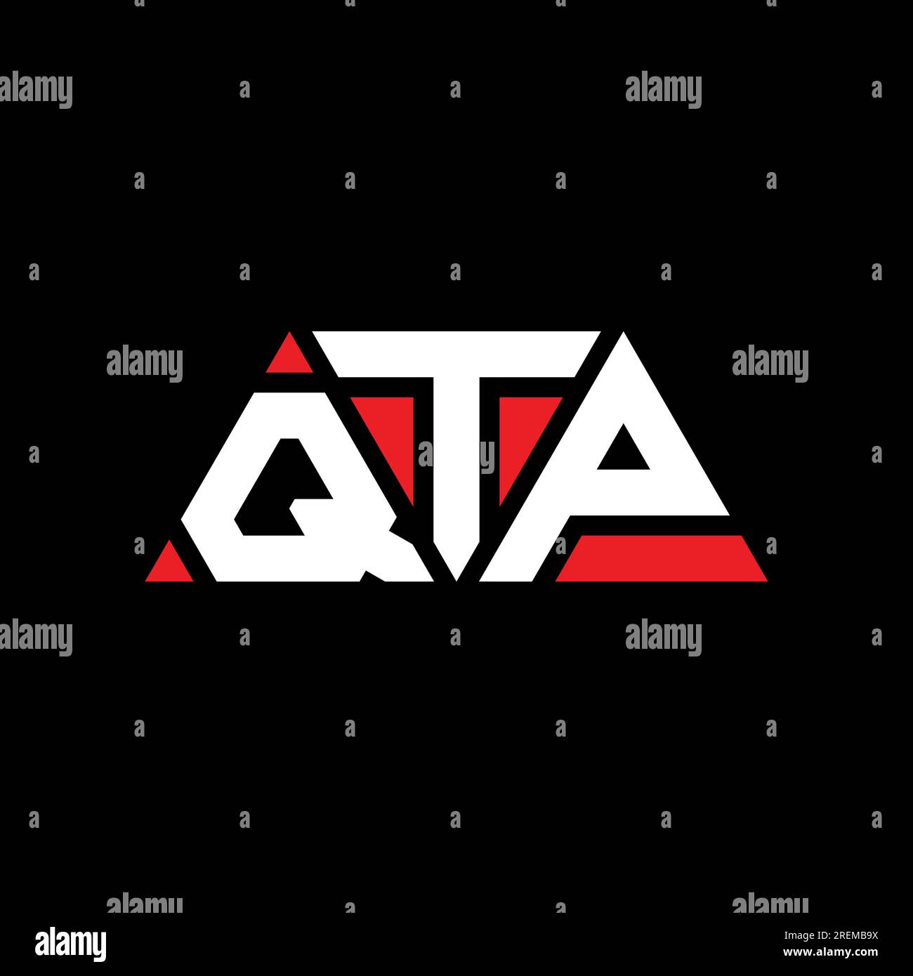 QTP triangle letter logo design with triangle shape. QTP triangle logo ...