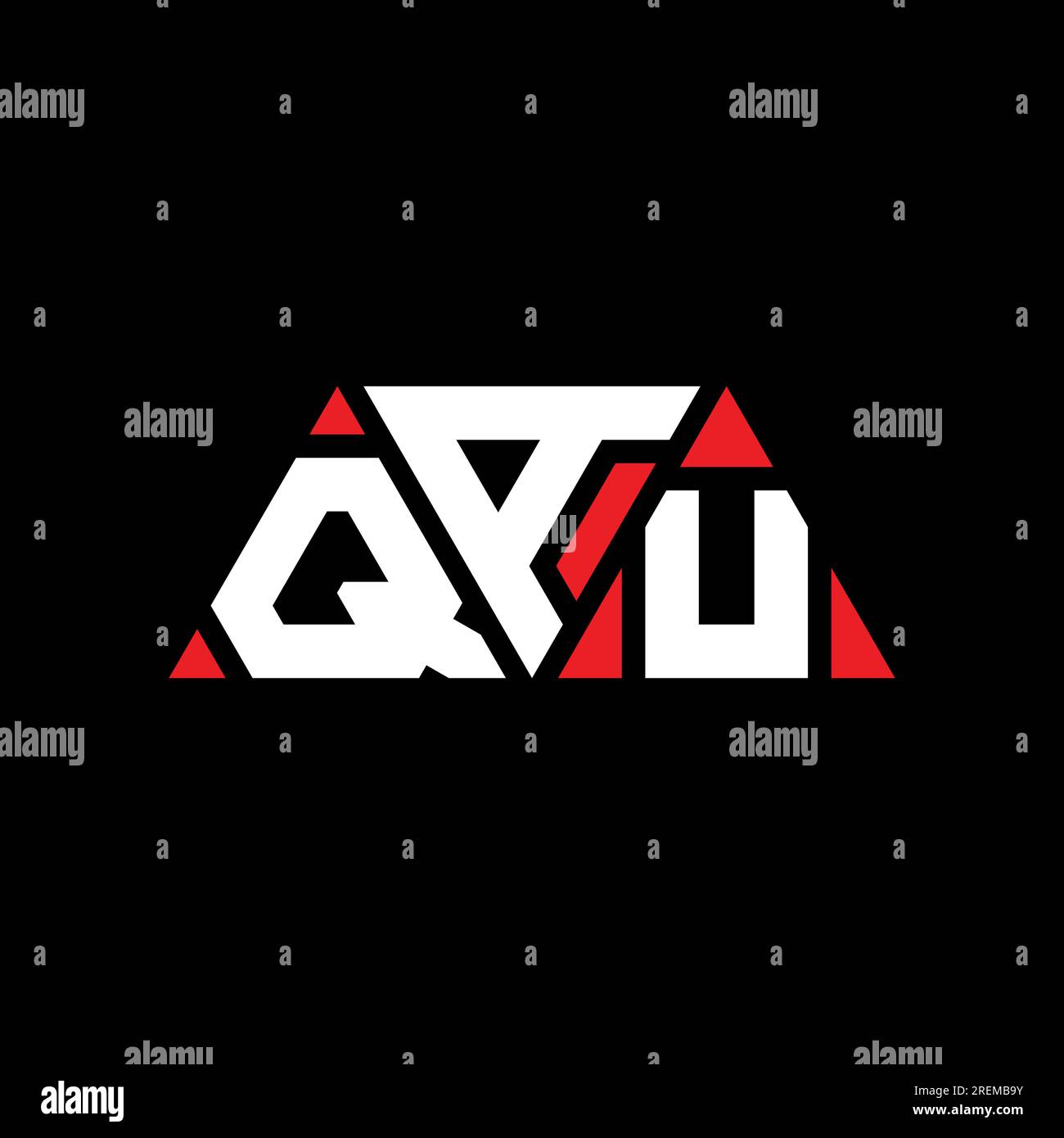 QAU triangle letter logo design with triangle shape. QAU triangle logo ...