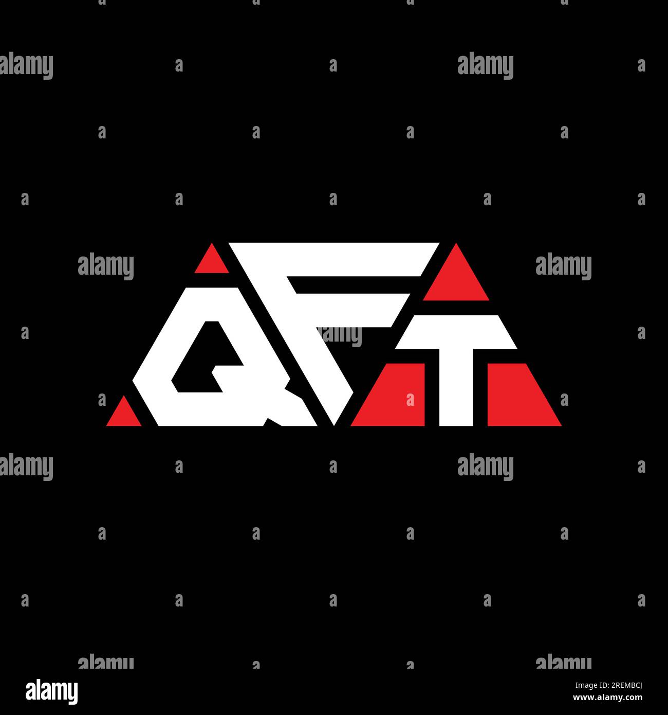QFT triangle letter logo design with triangle shape. QFT triangle logo ...