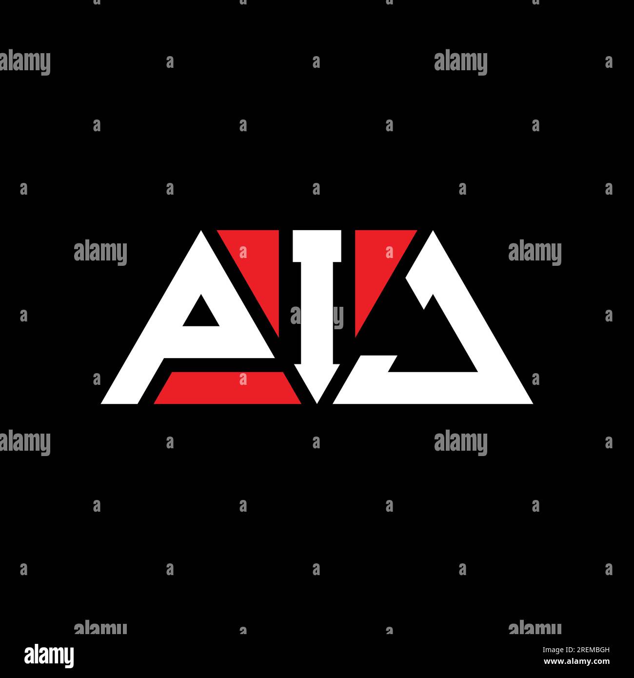 PIJ triangle letter logo design with triangle shape. PIJ triangle logo ...