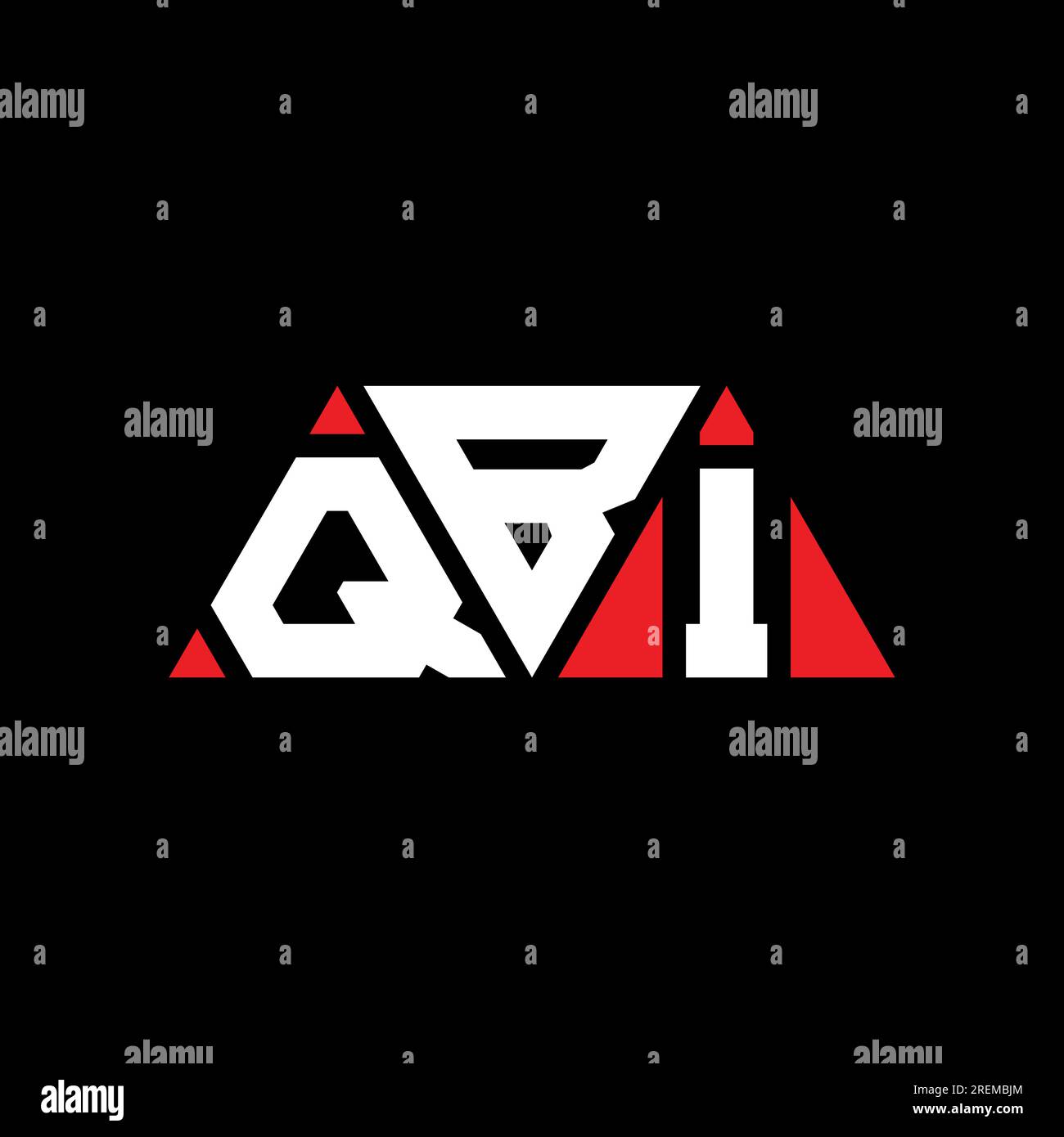QBI triangle letter logo design with triangle shape. QBI triangle logo design monogram. QBI ...