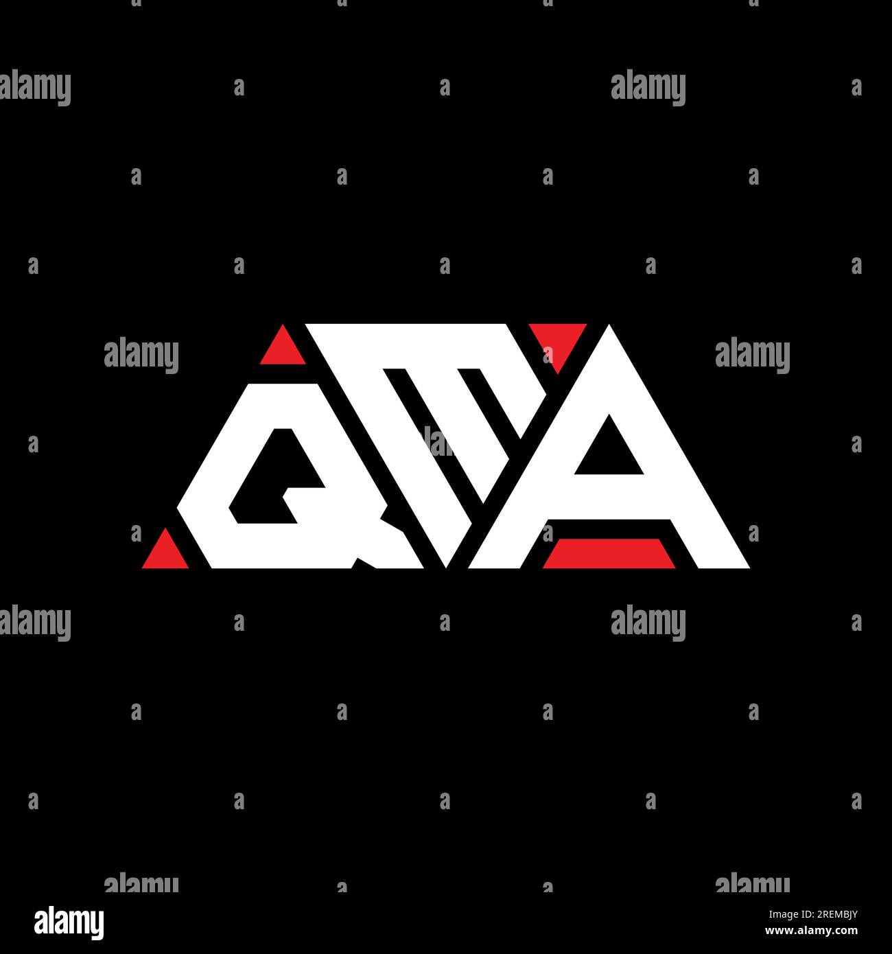 QMA triangle letter logo design with triangle shape. QMA triangle logo ...