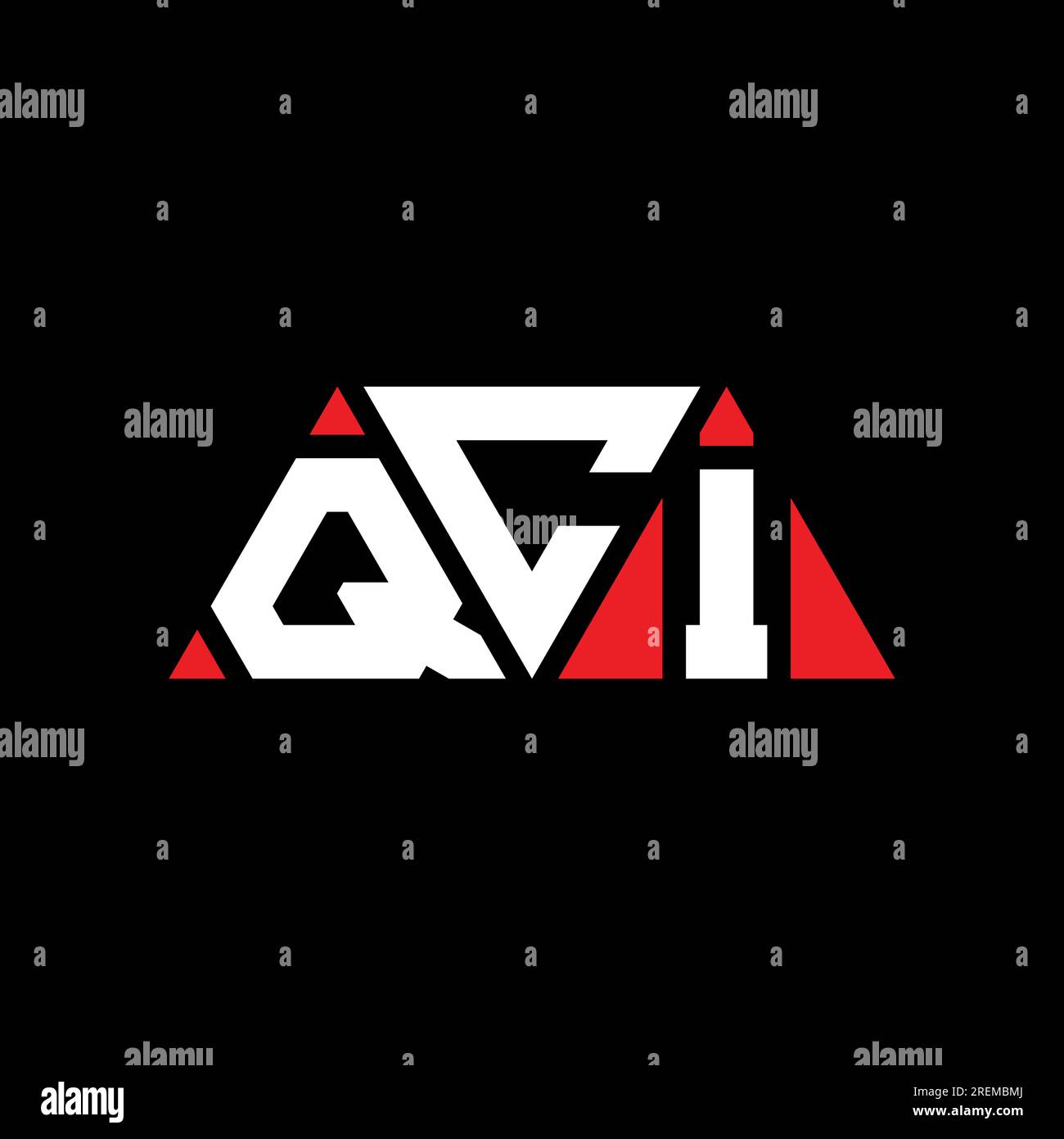 QCI triangle letter logo design with triangle shape. QCI triangle logo ...