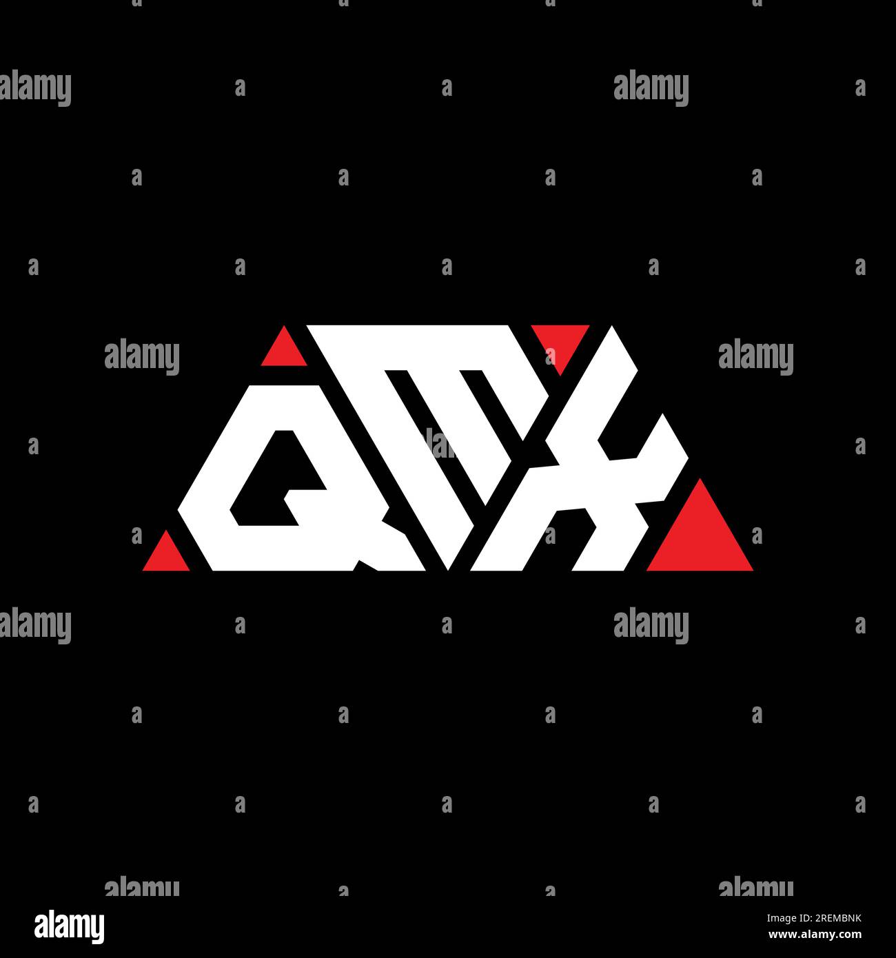 QMX triangle letter logo design with triangle shape. QMX triangle logo ...