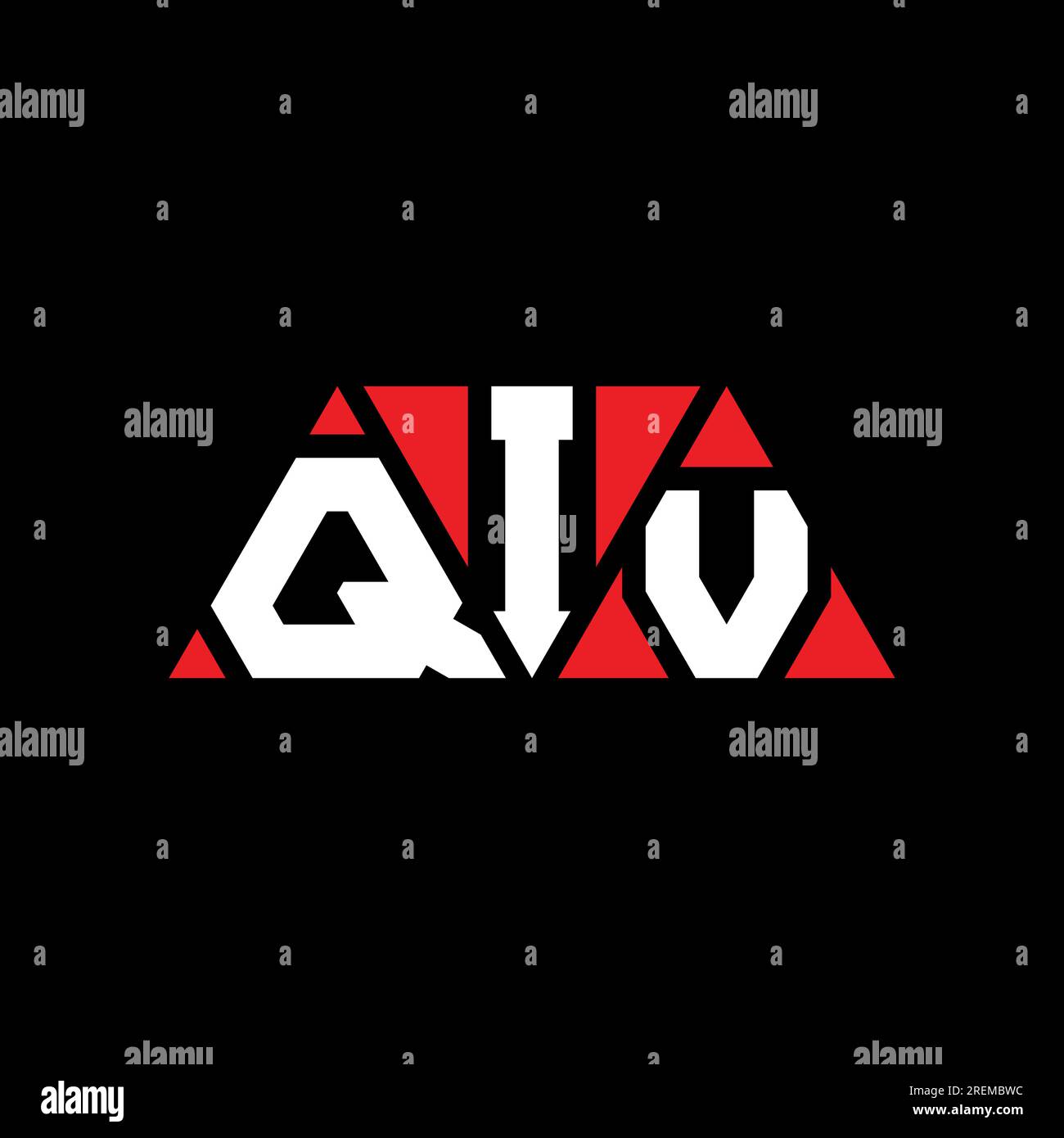 QIV triangle letter logo design with triangle shape. QIV triangle logo ...