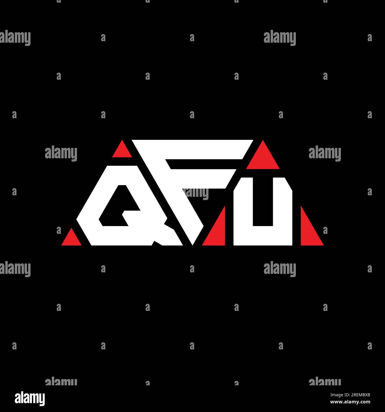 QFU triangle letter logo design with triangle shape. QFU triangle logo ...