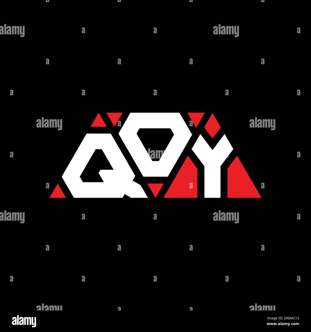 QOY triangle letter logo design with triangle shape. QOY triangle logo ...