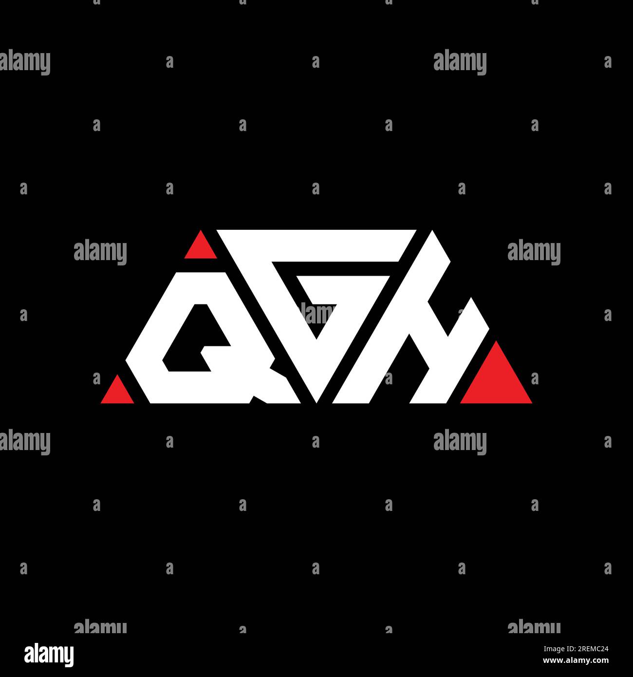 QGH triangle letter logo design with triangle shape. QGH triangle logo ...