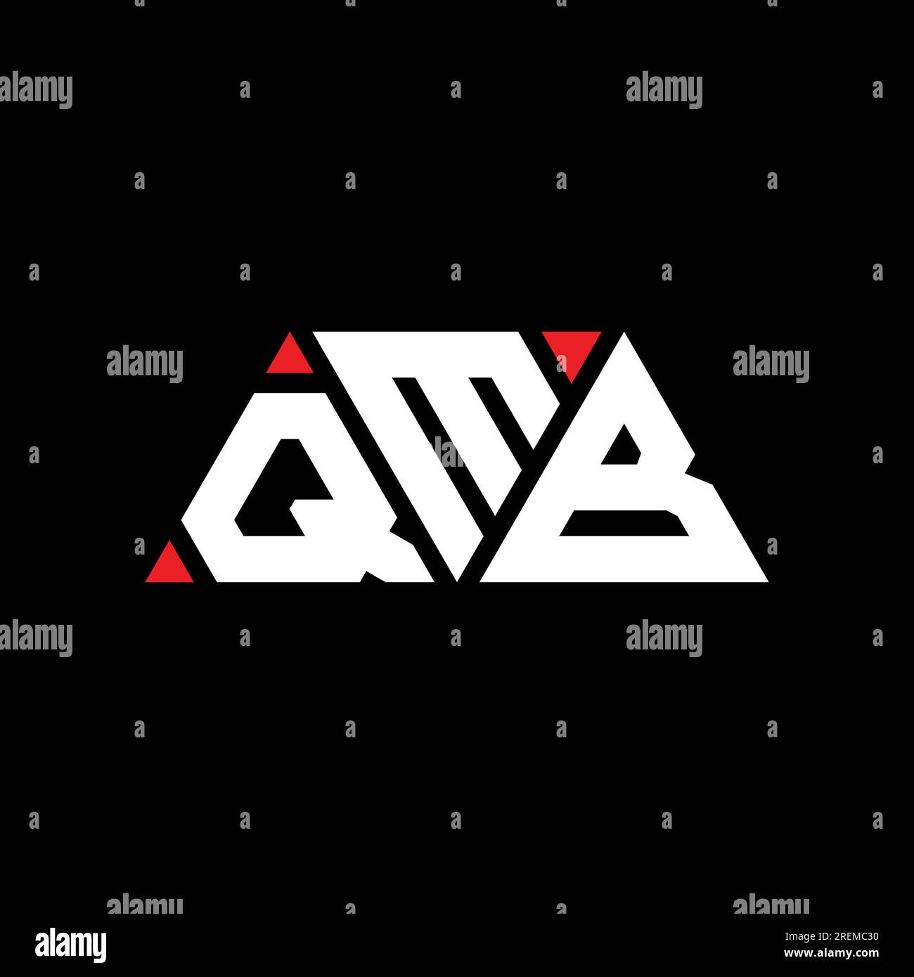 QMB triangle letter logo design with triangle shape. QMB triangle logo ...