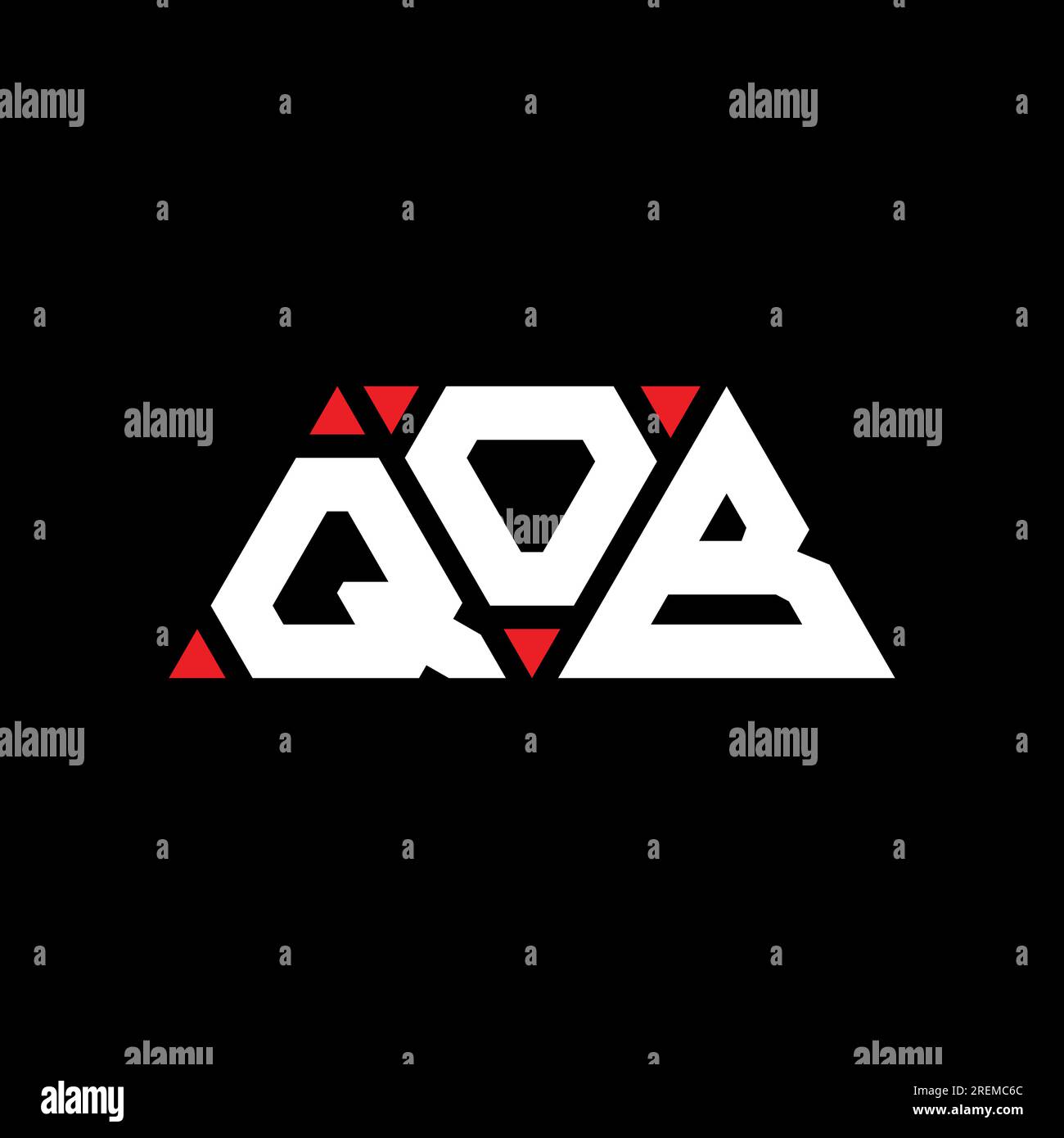 QOB triangle letter logo design with triangle shape. QOB triangle logo ...