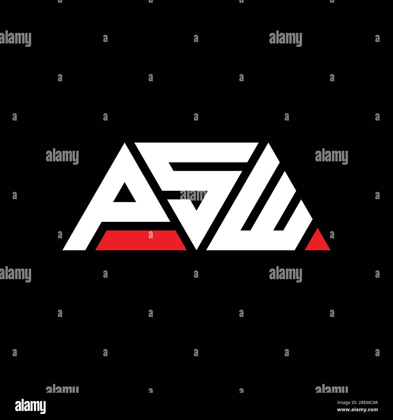 PSW triangle letter logo design with triangle shape. PSW triangle logo ...