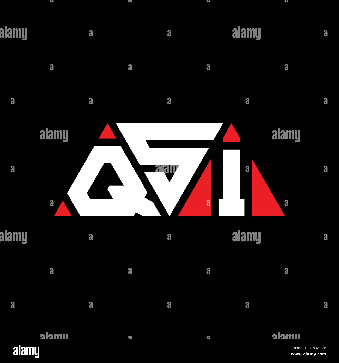 QSI triangle letter logo design with triangle shape. QSI triangle logo ...