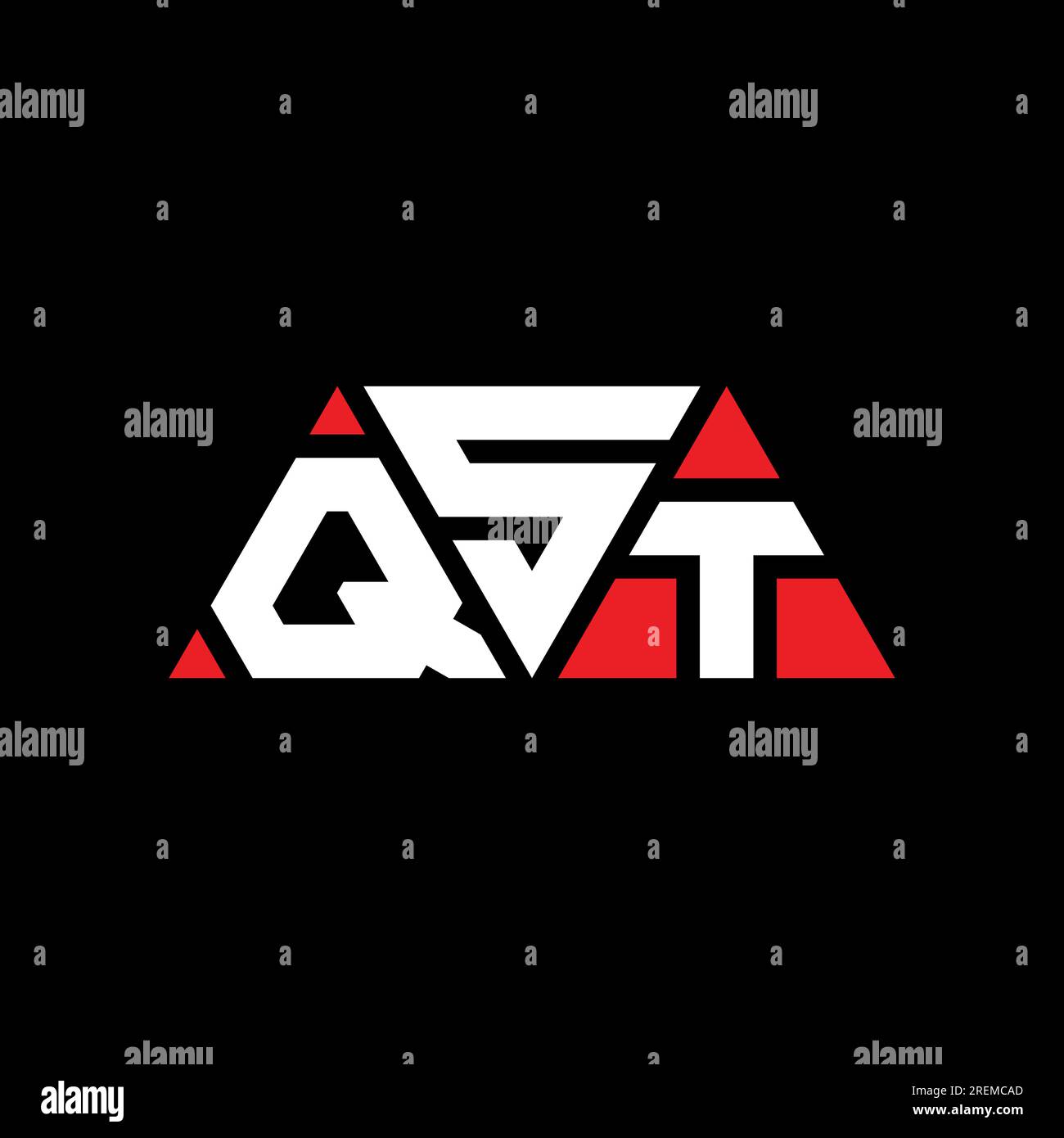 QST triangle letter logo design with triangle shape. QST triangle logo ...